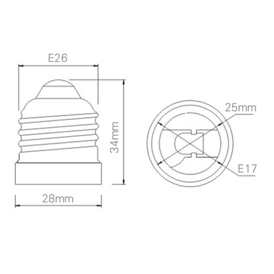口金変換 E26→E17 アダプター 電球 ソケット 蛍光灯 白熱球 LED球 2個セット : デルデルSHOP - 通販 - Yahoo!ショッピング