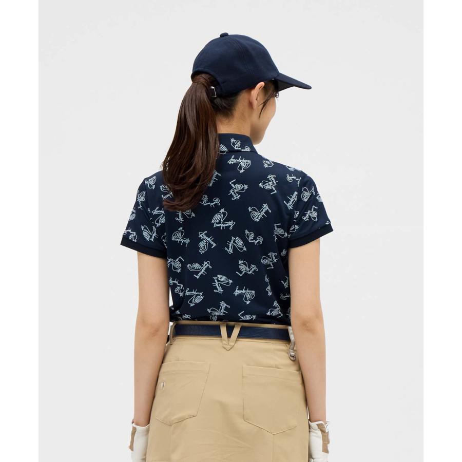le coq sportif GOLF 公式 ルコックスポルティフ ゴルフ 総柄半袖シャツ レディース 吸汗速乾 UV ストレッチ Sunscreen NIR ポロシャツ LG5FHS03L ...