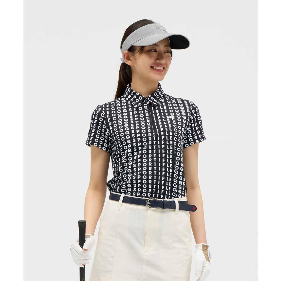 le coq sportif GOLF 公式 ルコックスポルティフ ゴルフ 総柄半袖シャツ レディース 吸汗速乾 UVカット ストレッチ Sunscreen NIR LG5FHS05L ...