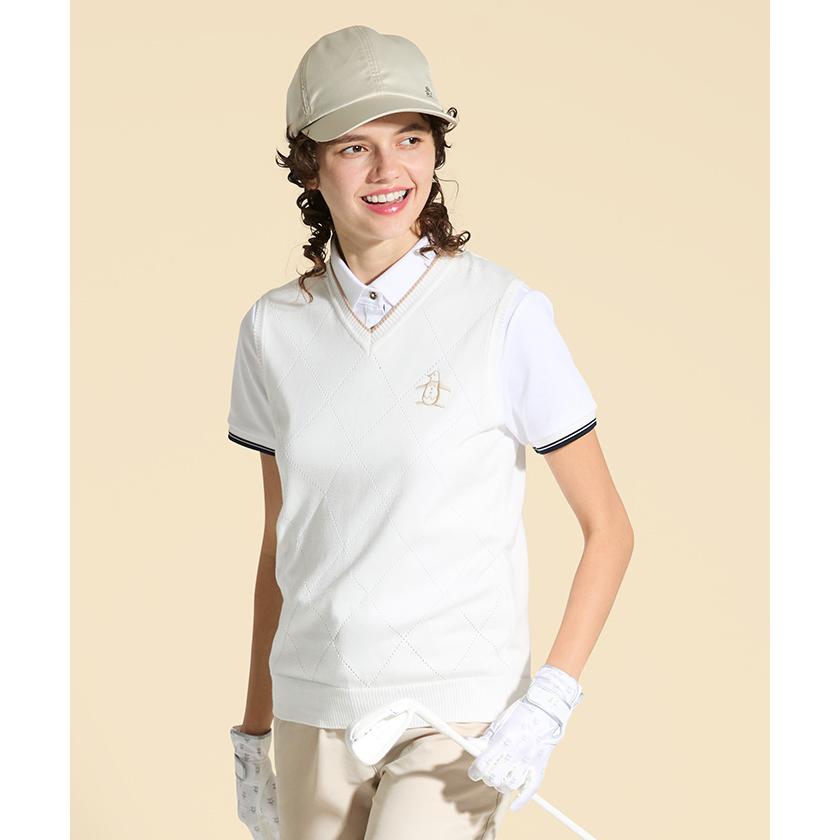 Munsingwear（マンシングウェア） 公式 シーアイランドコットンVネックニットベスト 吸湿 手洗い可 レディース ウェア ゴルフ MG5SVE01L 25SS : デサント公式通販 ...