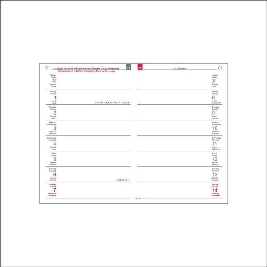 【X47】2025 A7 Weekly Calendar Compact ウィークリーカレンダー コンパクト【15x25k】 : DESCO ...