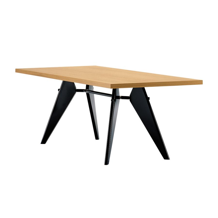 vitra. Vitra ヴィトラ Jean Prouve EM Table W1800 ナチュラルオークソリッド × ディープブラックジ ...