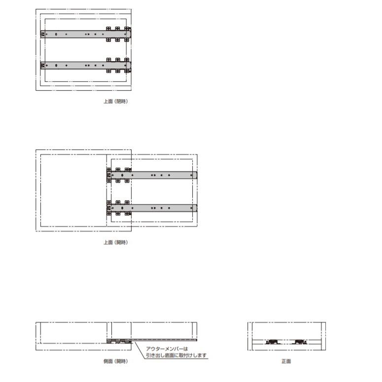 SUGATSUNE スガツネ工業 スライドレール C203V 底引きタイプ PAT 490g /本 190-036-253 C203V-50R | 部品 金具 金物 部品交換 取付金具 ...
