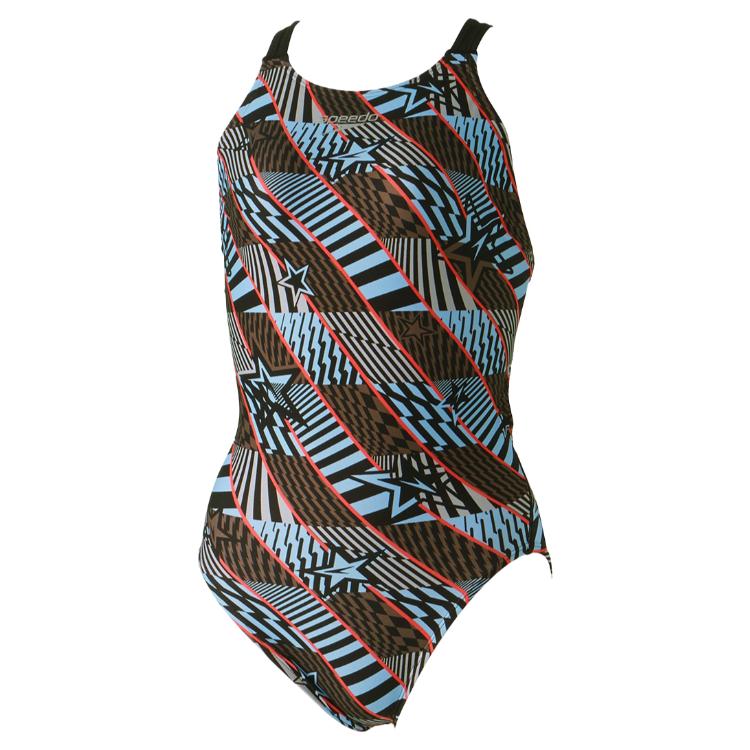 speedo スピード BOOM GEOME T-SUIT KxBL M STW02403 KB | 耐塩素性 肩ストラップ 4分丈 ...