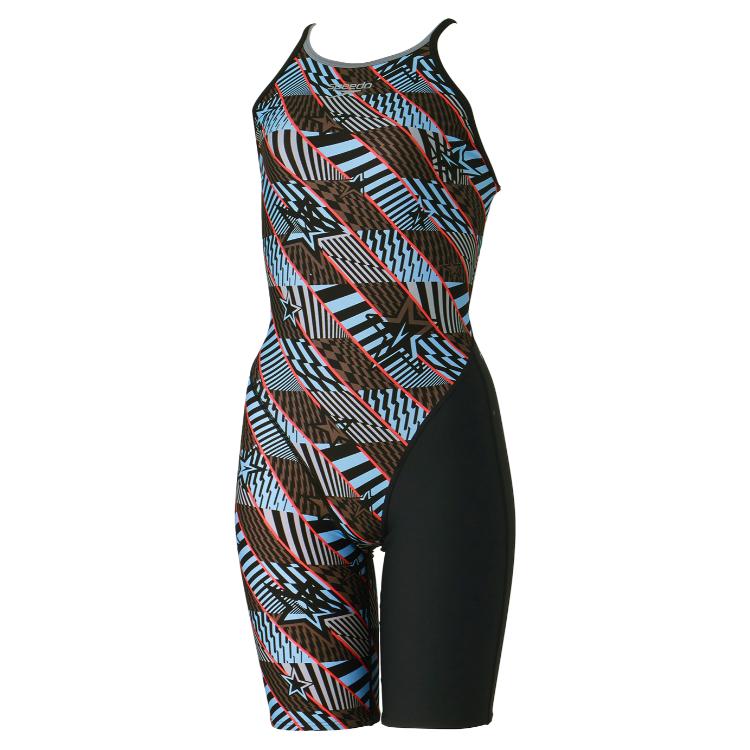 speedo スピード BOOM GEOME T-KNEE KxBL L STW12403 KB | 耐塩素性 4分丈 レディース 水泳 水着 ...