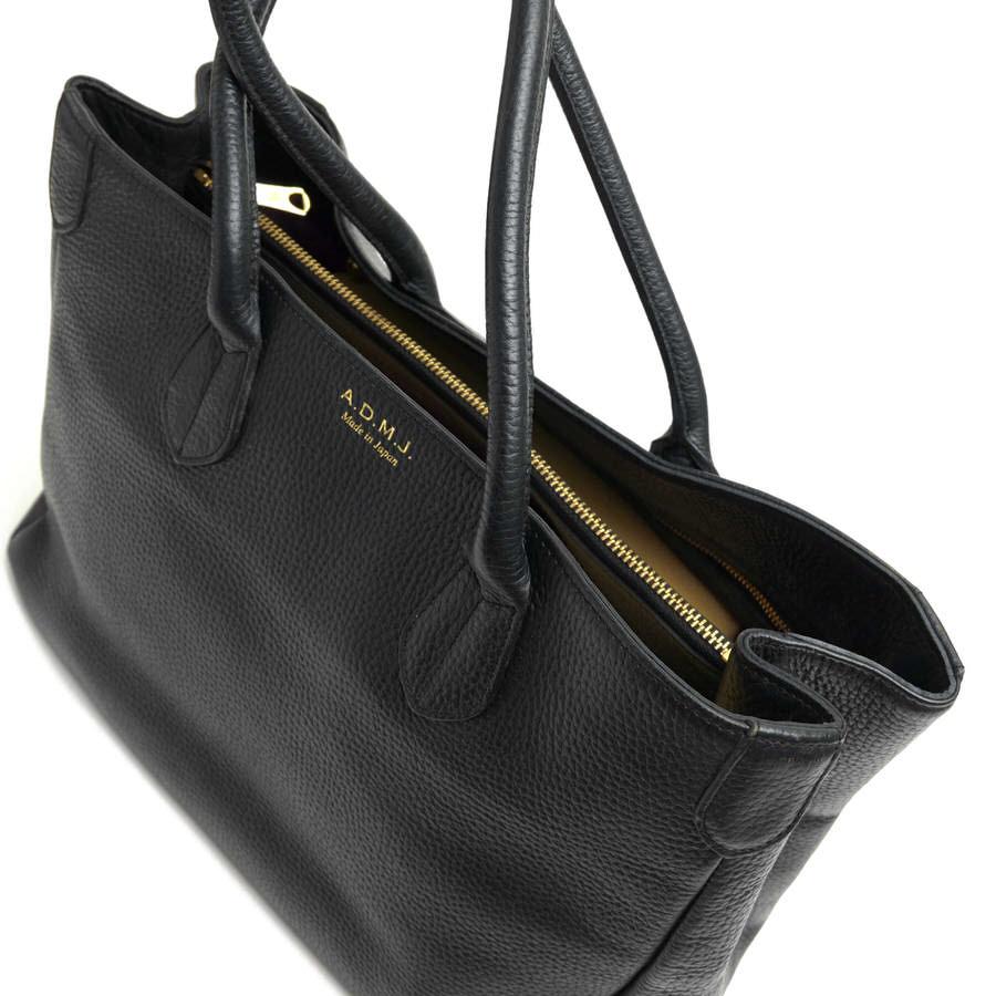 A.D.M.J ADMJ エーディーエムジェイ トートバッグ ACS01158 SHRINKLEATHER BASIC TOTEBAG 32cm ハイドシュリンク 牛革 シボ革 シュリンク ...