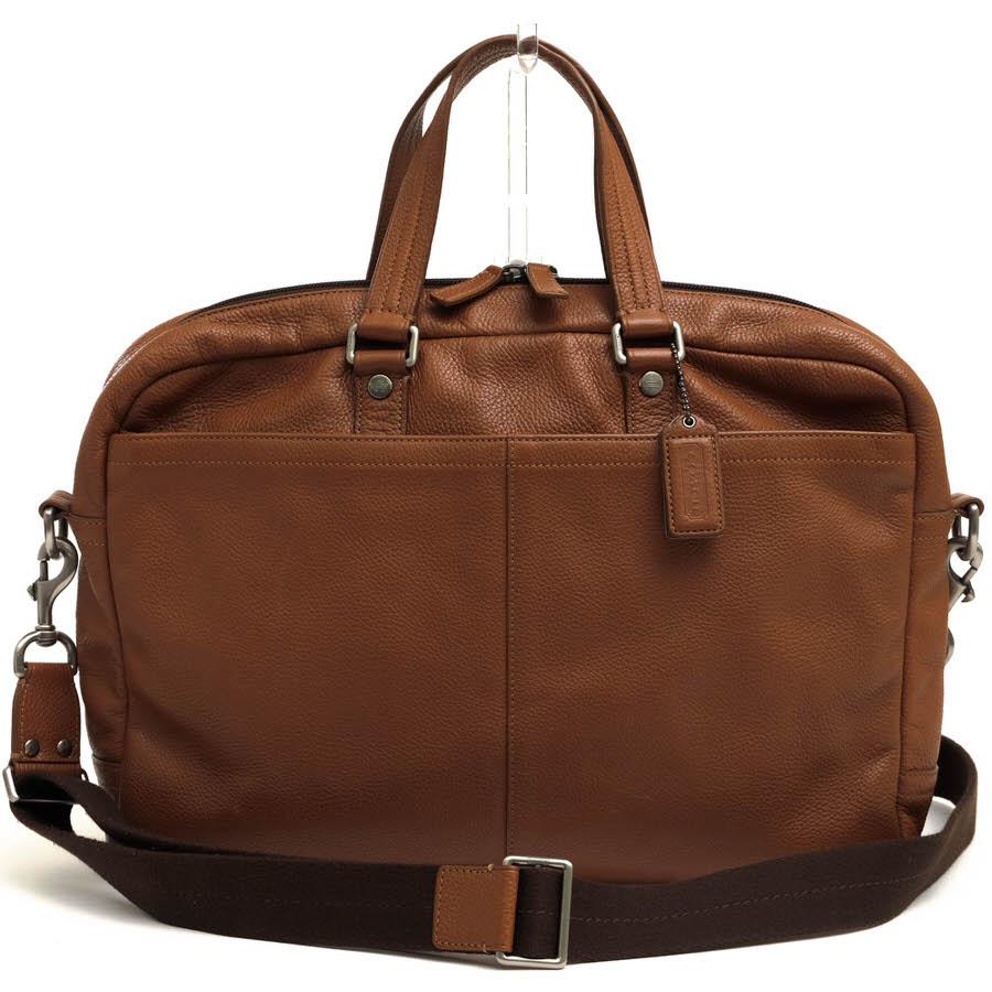COACH コーチ ビジネスバッグ F70354 Camden Pebbled Zip Top Brief カムデン ペブルド ジップトップ ブリーフ ペブルドレザー 牛革 A4サ ...