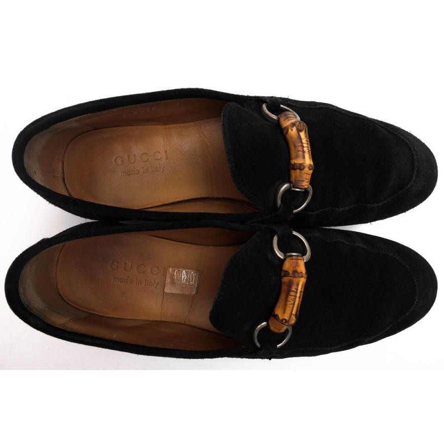 GUCCI グッチ ビットローファー 368435 Suede Bamboo Horsebit Detail Loafer 牛革 カーフ ...