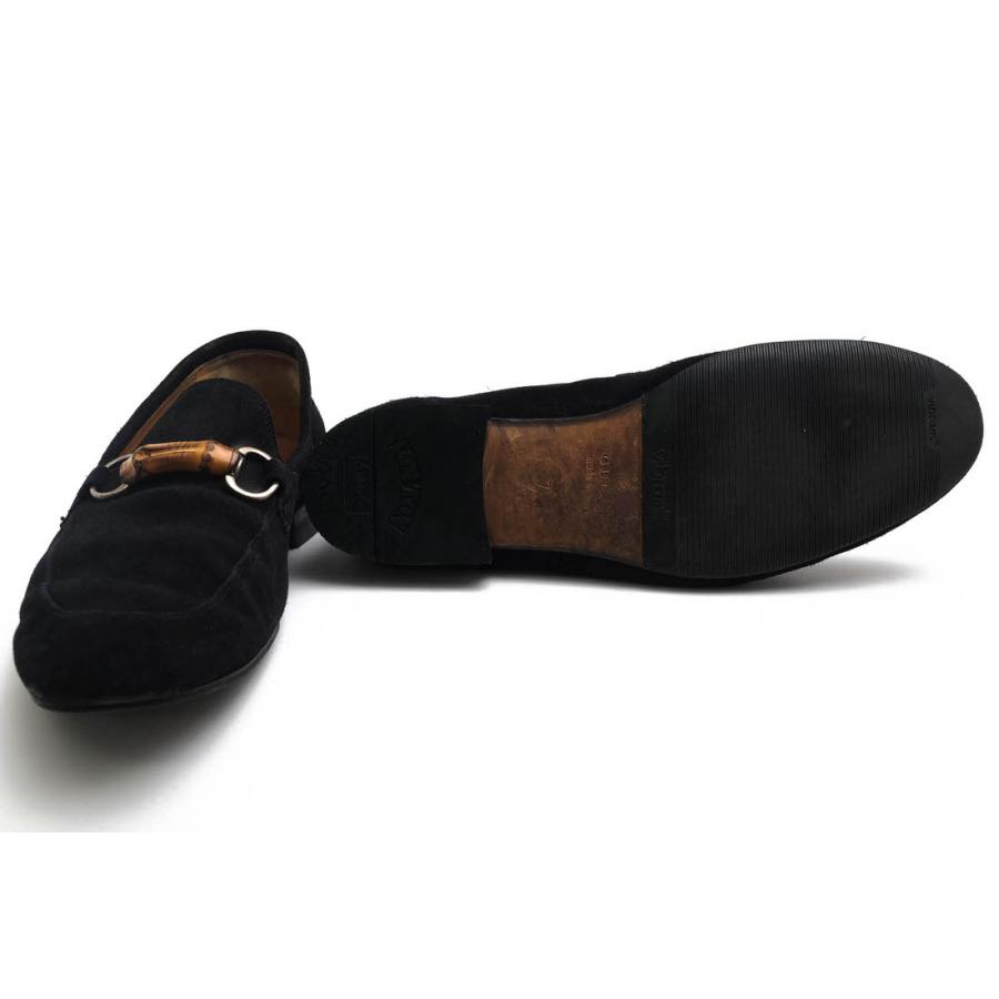GUCCI グッチ ビットローファー 368435 Suede Bamboo Horsebit Detail Loafer 牛革 カーフ ...