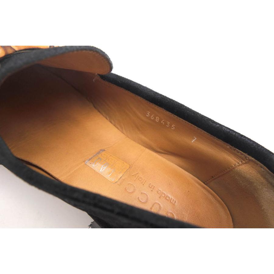 GUCCI グッチ ビットローファー 368435 Suede Bamboo Horsebit Detail Loafer 牛革 カーフ ...