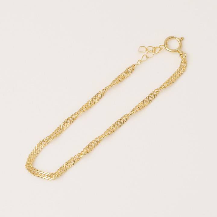 DEVAS 【10/27 値上げ対象】 18金 ブレスレット k18 18金ブレスレット 18k レディース メンズ スクリューチェーン 2.4mm ゴールド チェーン シンプル ...