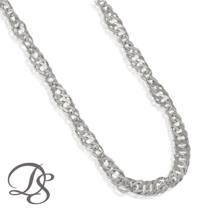 DEVAS 日曜7%クーポン有 プラチナ ネックレス チェーンのみ シンプル ダブル スクリューチェーン 2.4mm幅 PT850 レディース ネックレスチェーン メンズ 太め ...