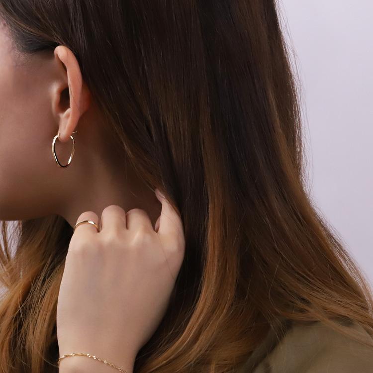 DEVAS 日曜限定クーポン有 フープピアス 18k ピアス 18金 フープ DEVAS 日曜限定クーポン有 フープピアス 18k ピアス 18金 フープ