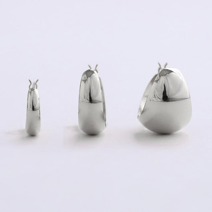 DEVAS フープピアス プラチナ ピアス レディース シンプル ムーンピアス 月甲 甲丸 ゲッコー フープ シンプルピアス pt950 プラチナ950 大きめ 小さめ : デザイナーズ ...