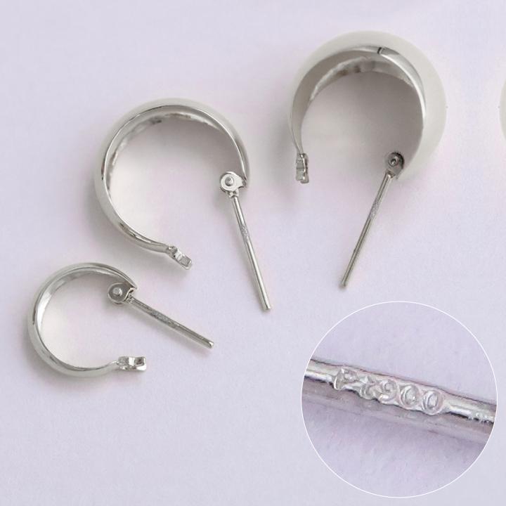 DEVAS フープピアス プラチナ ピアス レディース シンプル ムーンピアス 月甲 甲丸 ゲッコー フープ シンプルピアス pt950 プラチナ950 大きめ 小さめ : デザイナーズ ...
