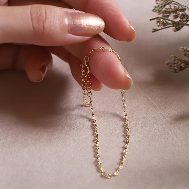 DEVAS 9月土日限定 7%クーポン 18金 ブレスレット k18 18金ブレスレット 18k レディース ブルームチェーン 1.6mm チェーン ブレスレットレディース : デザイナーズ ...