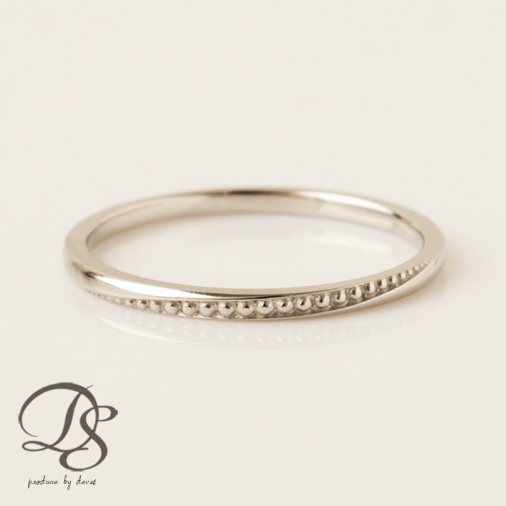 DEVAS 【2000円OFF 5/15-18まで】 プラチナリング 指輪 プラチナ リング メンズ ミルグレイン ミル打ち 1.3mm幅 PT950 pt レディース プラチナ指輪 ...