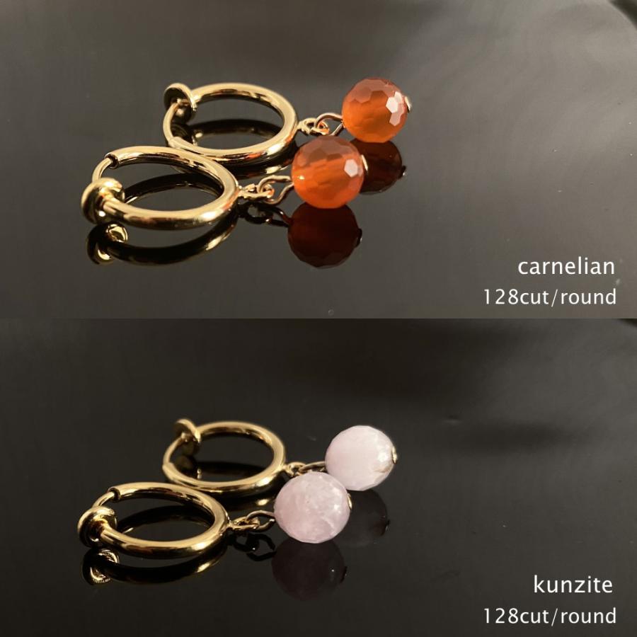 6mm 天然石 カットラウンド ピアス イヤリング 10タイプ ニッケルフリー K14GP : LuneJewelry - 通販 - Yahoo!ショッピング
