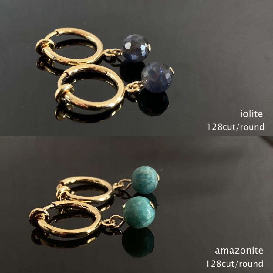 6mm 天然石 カットラウンド ピアス イヤリング 10タイプ ニッケルフリー K14GP : p506 : LuneJewelry - 通販 - Yahoo!ショッピング