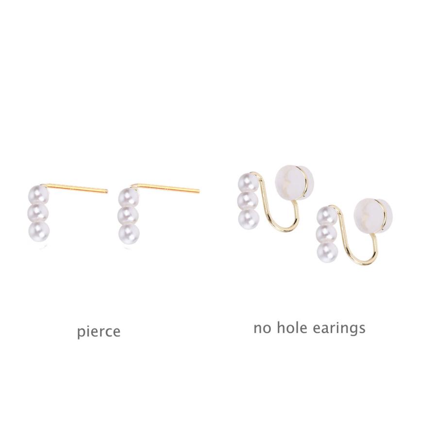トレスパール ピアス イヤリング ノンホール 小粒 ホワイトパール オケージョン デイリー K14GP 小さめ 華奢 3粒 ノンホールピアス :p660:LuneJewelry - 通販 ...