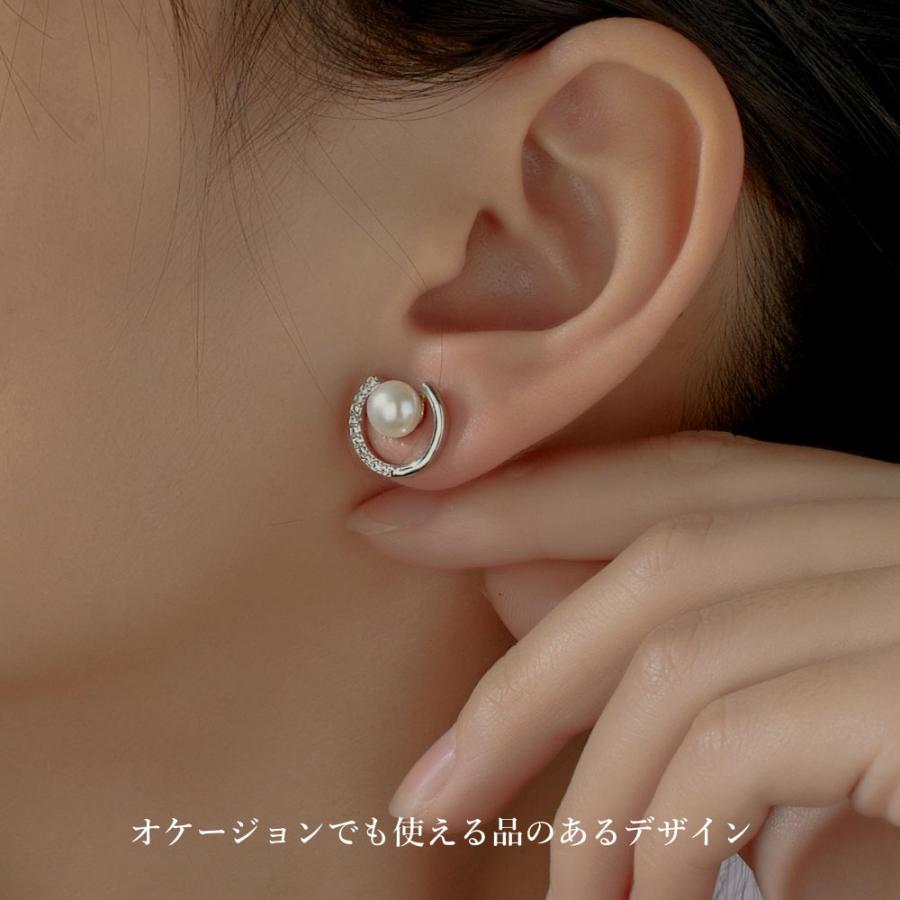 K14GP クライス パール ピアス / イヤリング silver925ポスト ノンホールピアス キュービックジルコニア ラウンド シリコン アレルギー : LuneJewelry - 通販 ...