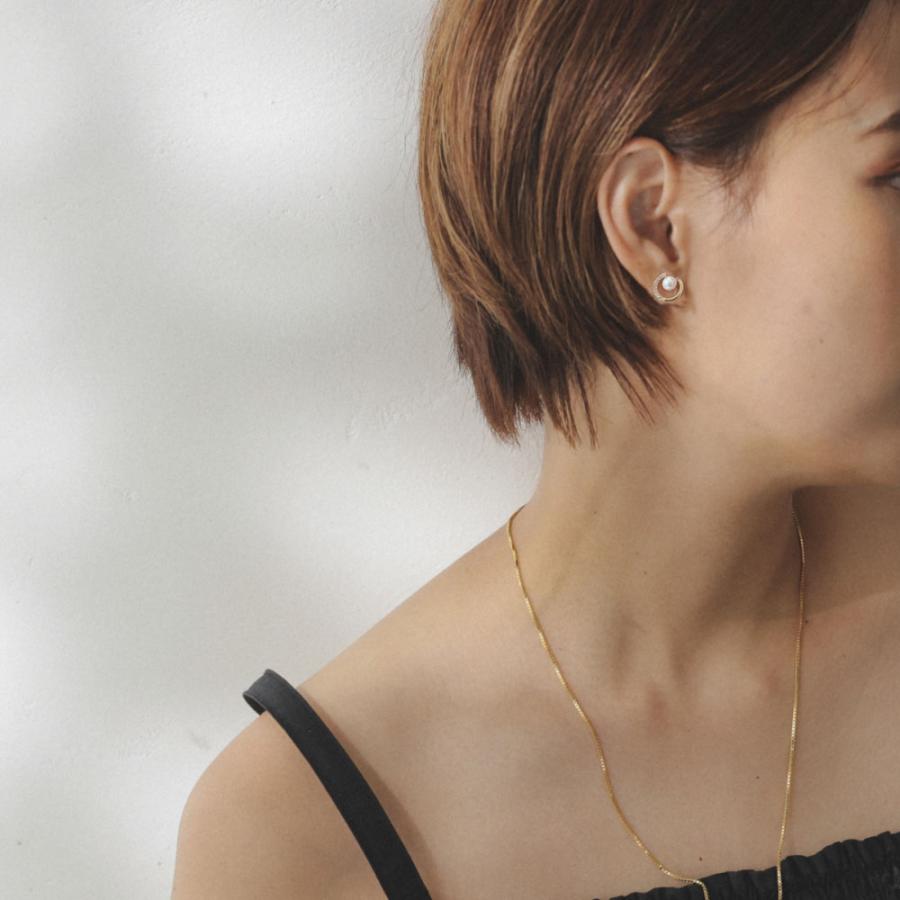 K14GP クライス パール ピアス / イヤリング silver925ポスト ノンホールピアス キュービックジルコニア ラウンド シリコン アレルギー : LuneJewelry - 通販 ...