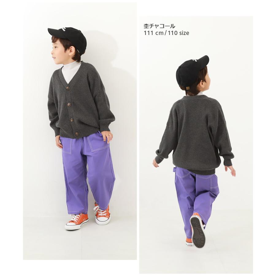 devirock カーディガン トップス 綿100% 洗える ビッグシルエット コットンニットカーディガン キッズ 子供服 男の子 女の子 デビロック 25aw_louter ...