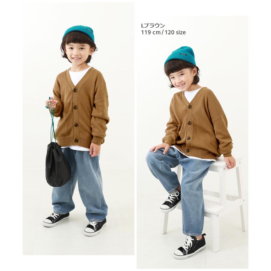 devirock カーディガン トップス 綿100% 洗える ビッグシルエット コットンニットカーディガン キッズ 子供服 男の子 女の子 デビロック 25aw_louter ...