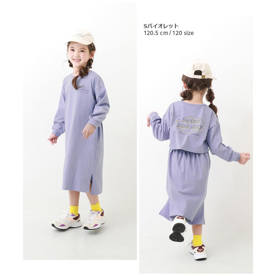 devirock ワンピース キッズ 子供服 女の子 綿100% バックデザイン 長袖ワンピース 100 110 120 130 140 150 160 デビロック : devirock ...