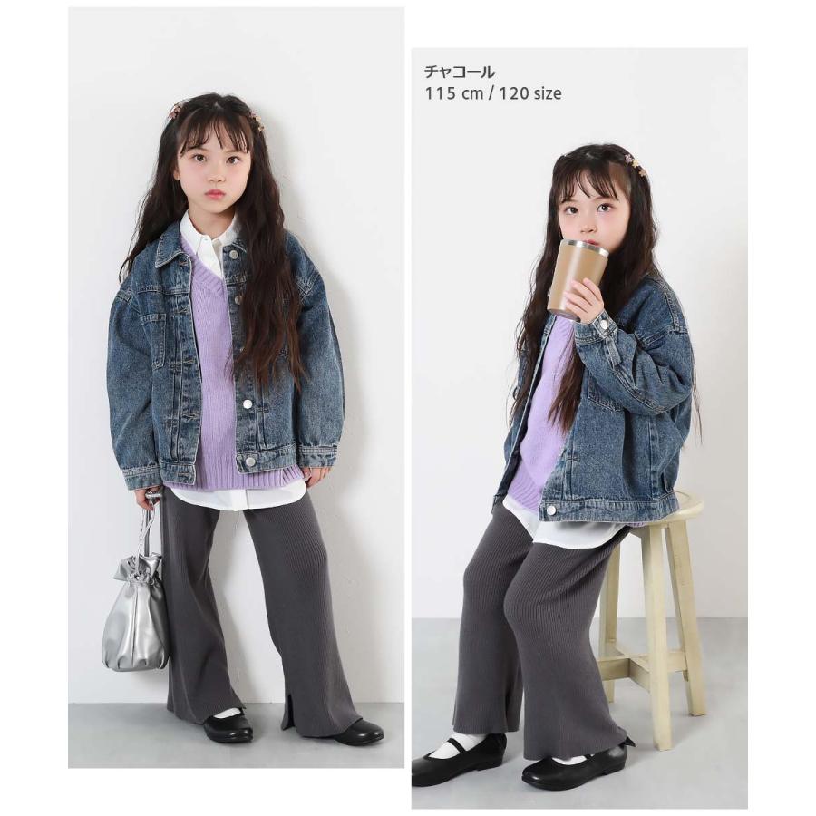 devirock 子供服 洗える チクチクしない素肌ニット リブニット フレアパンツキッズ ベビー 女の子 ボトムス ロングパンツ デビロック : devirock Yahoo!ショッピング店 ...