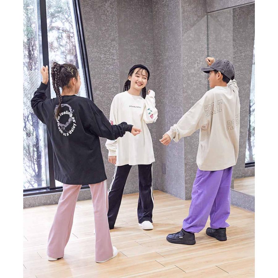 devirock ダンス キッズ 綿100% 長袖tシャツ スーパーBIGシルエット ガールズ プリント 袖リブ 子供服 女の子 トップス ロンT DANCE デビロック : devirock ...