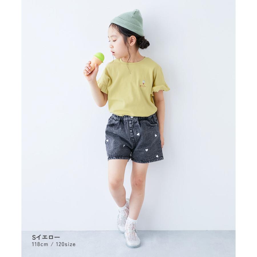 devirock（デビロック） Tシャツ トップス もちもちストレッチ ガールズワンポイント刺繍Tシャツ キッズ 子供服 女の子 devirock 25ss_ガールズトレンド ...