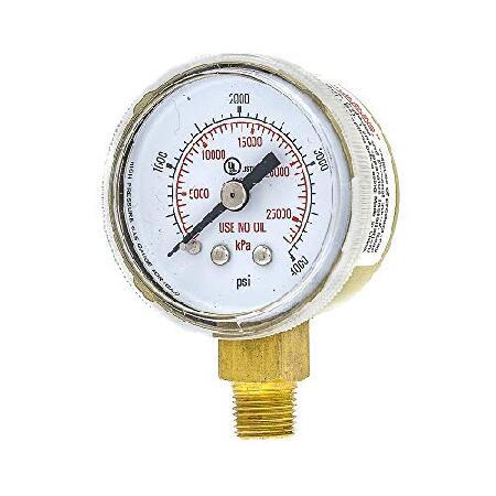 PIC Gauges 501D-UNO-158Q-C 0-4000 PSI, UL Listed, Use No Oil Pressure ...