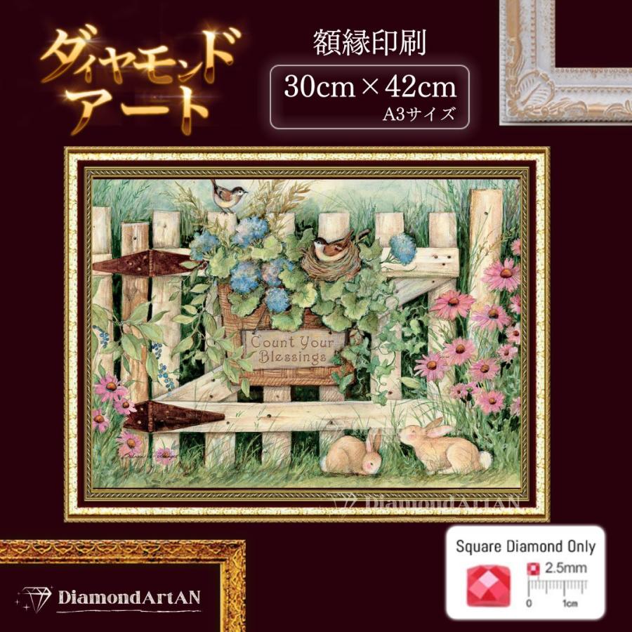 AM-286 ダイヤモンドアート ビーズアート 庭 額縁印刷 刺繍 作成キット モザイクアート 刺しゅう 写真 A2 ビーズ : ダイヤモンド ...