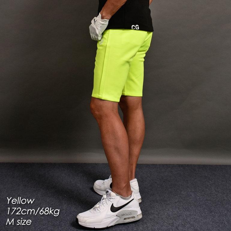 COMONGOLF ゴルフウェア メンズ 夏 ショートパンツ 短め 膝上 大きいサイズ ゴルフ ハーフ ゴルフパンツ ウエストゴム入り ネオンカラー コモンゴルフ CG-S23014 ...