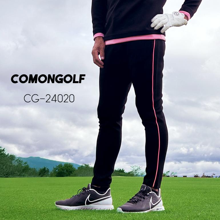 COMONGOLF ゴルフウェア 上下セット 秋冬 メンズ ゴルフパンツ ゴルフ パンツ ポンチ素材 モックネック セットアップ 春 コモン ...