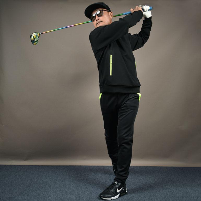 COMONGOLF セットアップ ゴルフウェア メンズ ゴルフパンツ ゴルフ パンツ ポンチ素材 プルオーバージャケット 上下セット コモンゴルフ サンタリート CG-SET503C ...
