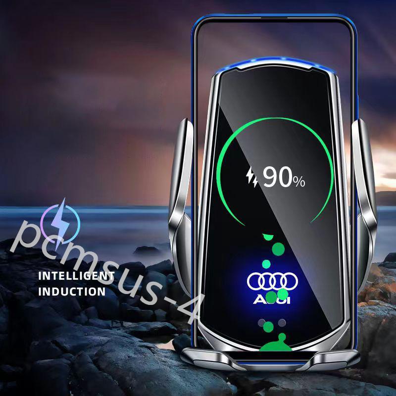 Audi Q2/A6L/A7/A4L/A5/A3/Q5L/Q3/Q2L/A8L/Q7/Q8 専用デザイン ワイヤレス急速充電スマホホルダー iPhone/Android対応自動開閉 車載 ...