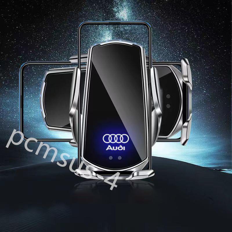 Audi Q2/A6L/A7/A4L/A5/A3/Q5L/Q3/Q2L/A8L/Q7/Q8 専用デザイン ワイヤレス急速充電スマホホルダー iPhone/Android対応自動開閉 車載 ...