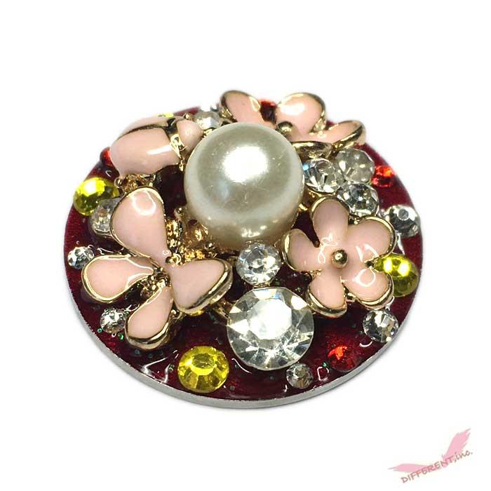 お花畑に戯れるむし＆フェイク真珠 クリスタルストーン デコ 25mm ゴルフマーカー ハットクリップ マグネット付き セット : different - 通販 - Yahoo!ショッピング