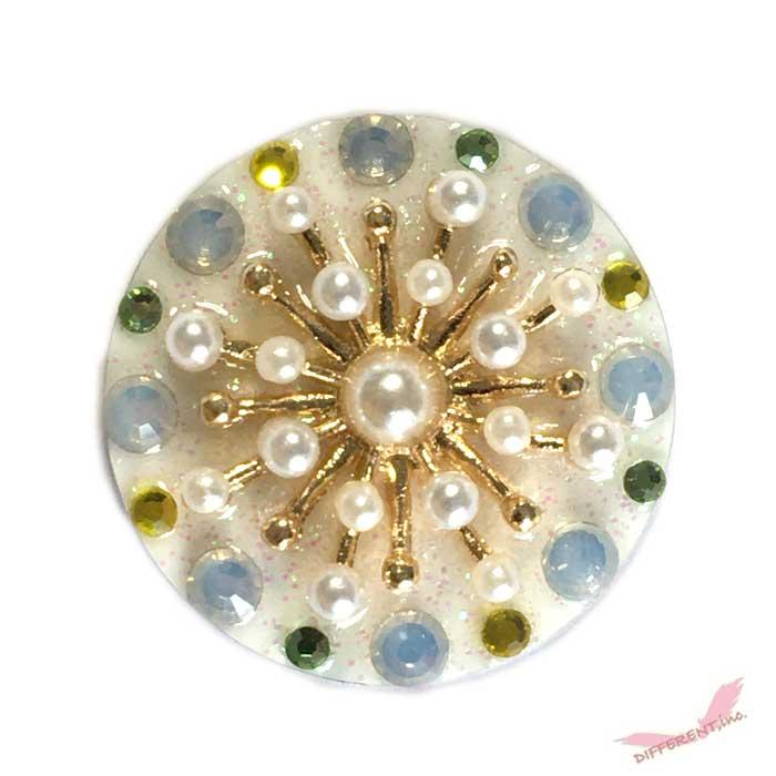 満開フラワー フェイクパール ラインストーン デコ 25mm ゴルフマーカー ハットクリップ マグネット付き セット : different - 通販 - Yahoo!ショッピング