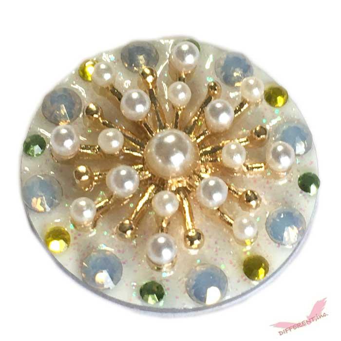 満開フラワー フェイクパール ラインストーン デコ 25mm ゴルフマーカー ハットクリップ マグネット付き セット : different - 通販 - Yahoo!ショッピング