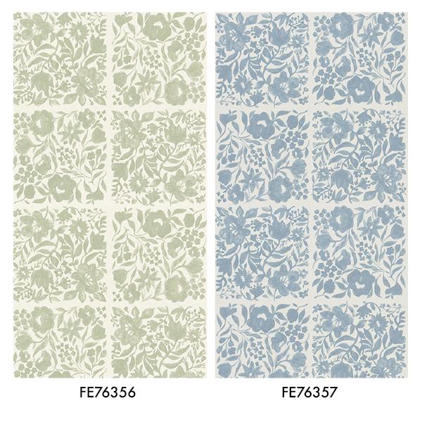 サンゲツ 壁紙 クロス のり付き DIY リフォーム ファイン 植物 ボタニカル 花柄 タイル ホワイト グリーン ブルー 抗菌 FE76356 FE76357 50cm : digipri ...