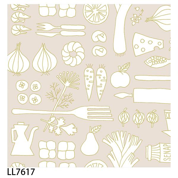 壁紙 クロス のり付き DIY リフォーム キッチン 野菜 ベージュ トップコート 不燃 防カビ リリカラ Light LL-7617 50cm : gll-7617 : digipri.o ...