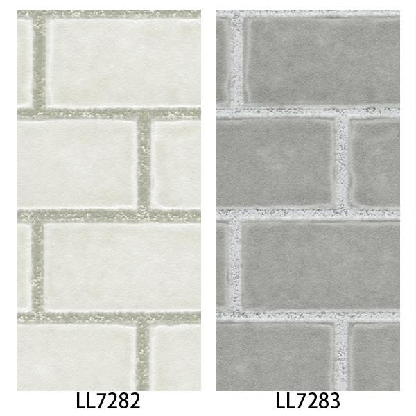壁紙 クロス のり付き DIY リフォーム タイル ホワイト グレー 防カビ リリカラ Light LL-7282 LL-7283 50cm : gll7282-ll7283 ...