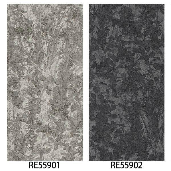 サンゲツ 壁紙 クロス のり付き DIY 植物 リーフ ラメ ネイビー ブラウン processs#100 QUIET GARDEN 抗菌 RESERVE2022-2024 RE55901 ...