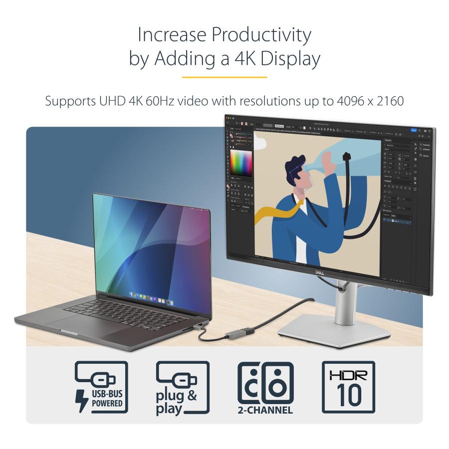 StarTech.com USB-C-HDMI2.0b変換アダプター USBC-HDMI-CDP2HD4K60 UHD解像度 18Gbps : Digital-Peak - 通販 ...