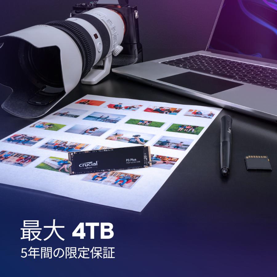 4TBSSD Crucial P3 Plus 4TB PCIe M.2 2280 SSD 大容量 高速 ゲーミング クリエイター ...