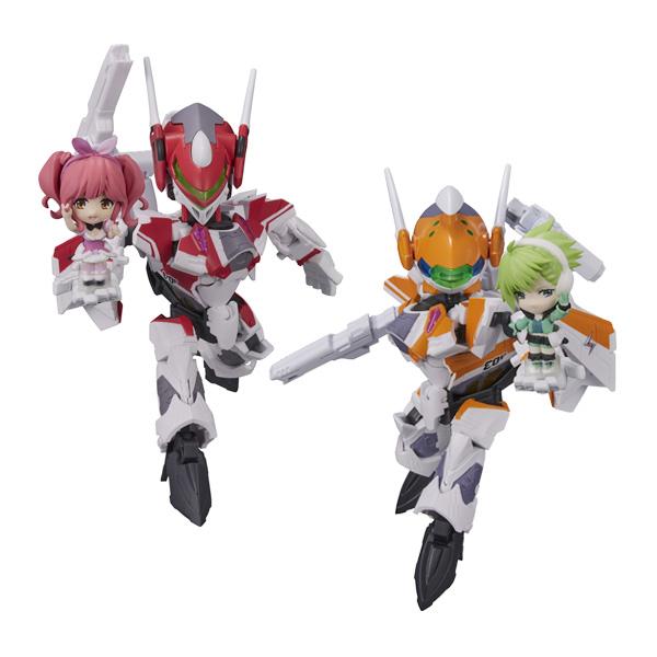 BANDAI 送料無料 TINY SESSION マクロスΔ 2種セット (VF-31C ミラージュ機 with マキナ/VF-31E チャック機 レイナ) バンダイスピリッツ ...
