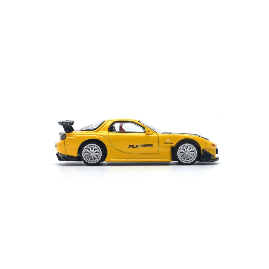 POP RACE 1/64 MAZDA RX-7 (FD3S) RE-AMEMIYA WIDEBODY YELLOW ミニカー ...